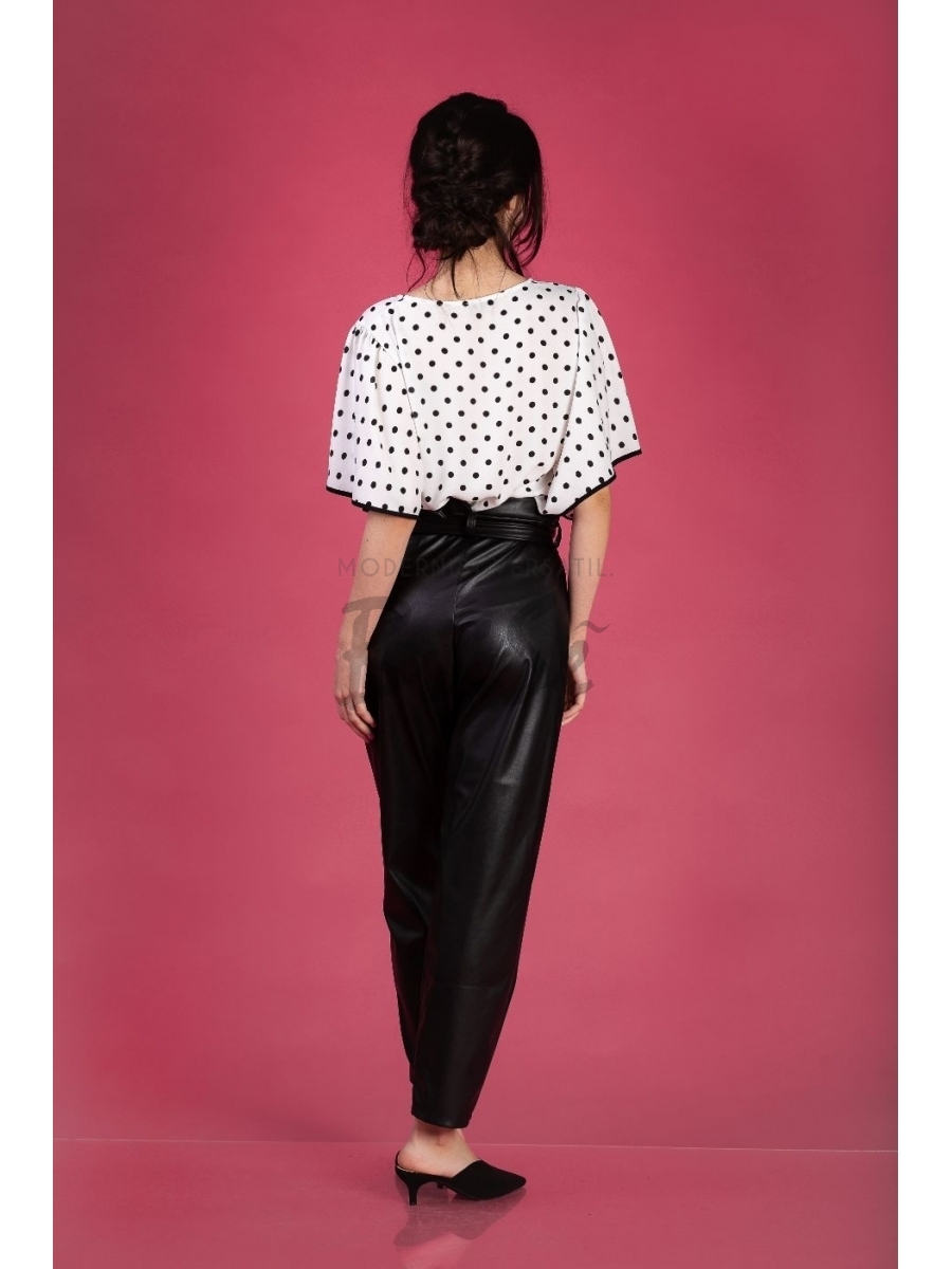 Bluza Adela alba cu buline | Brise.ro